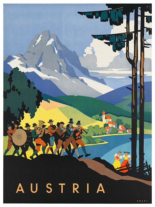 Art Austria Poster Travel Print Vintage Austrian Home Decor (ZT102) - Etsy