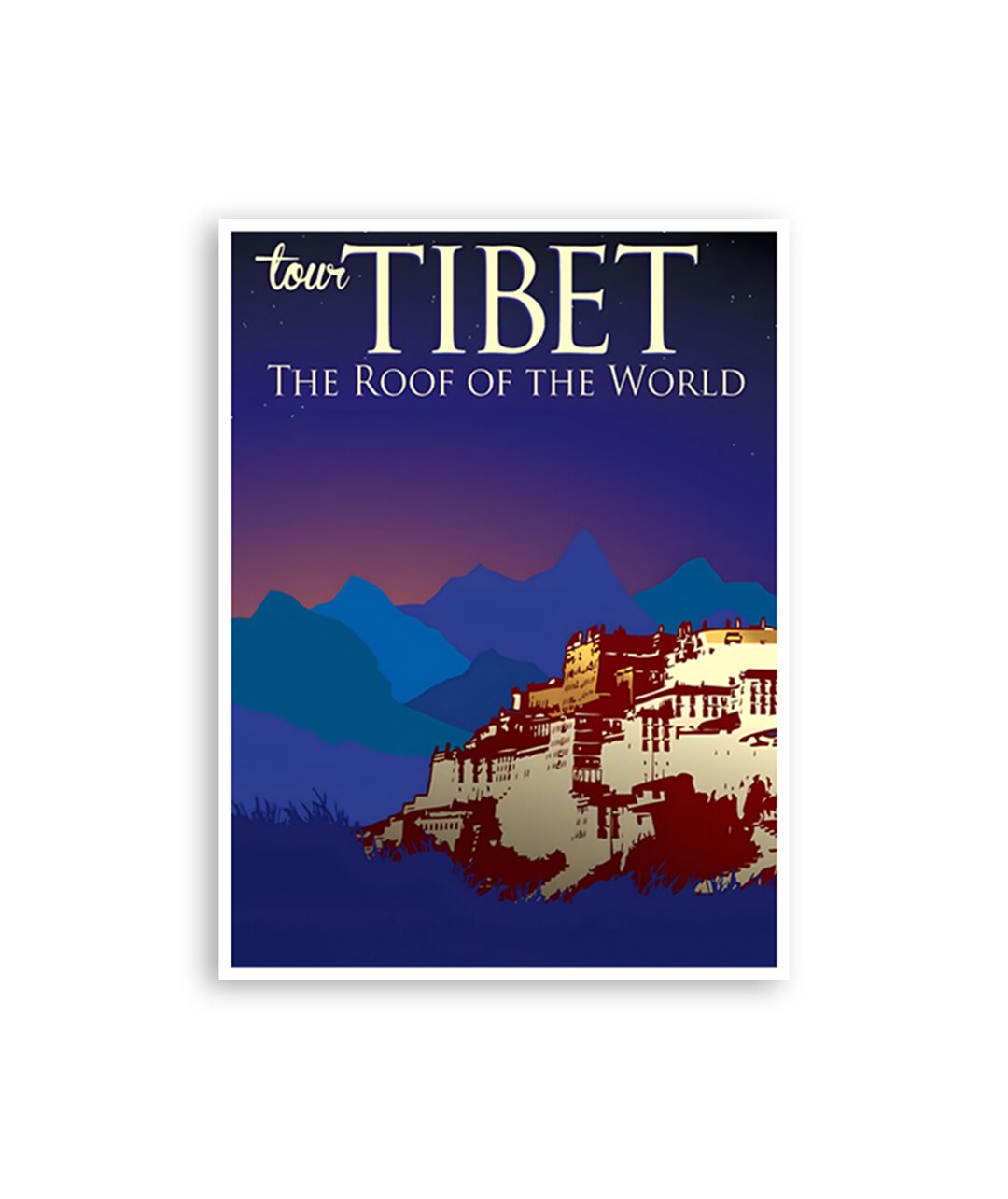Tibet Travel Poster Tibetan Art Vintage Print Wall Decor (XR4446) - Etsy