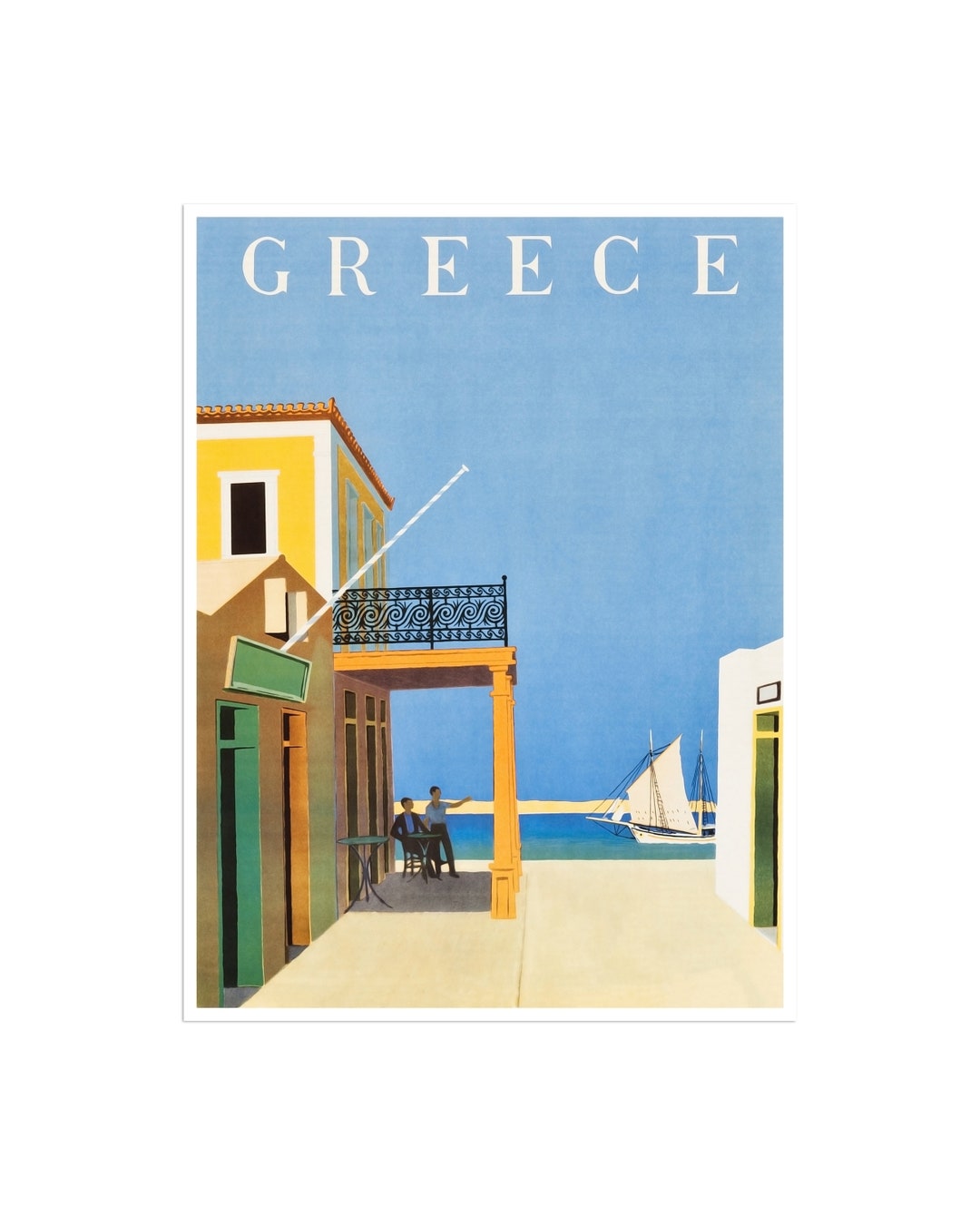 Greece Art Vintage Travel Poster Print Home Wall Greek Decor (XR2365 ...