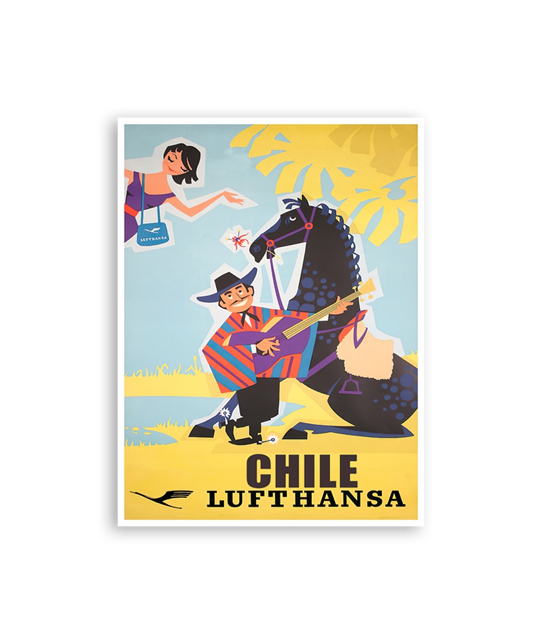 Chile Travel Poster Vintage South America Print Chilean Art (XR4448) - Etsy