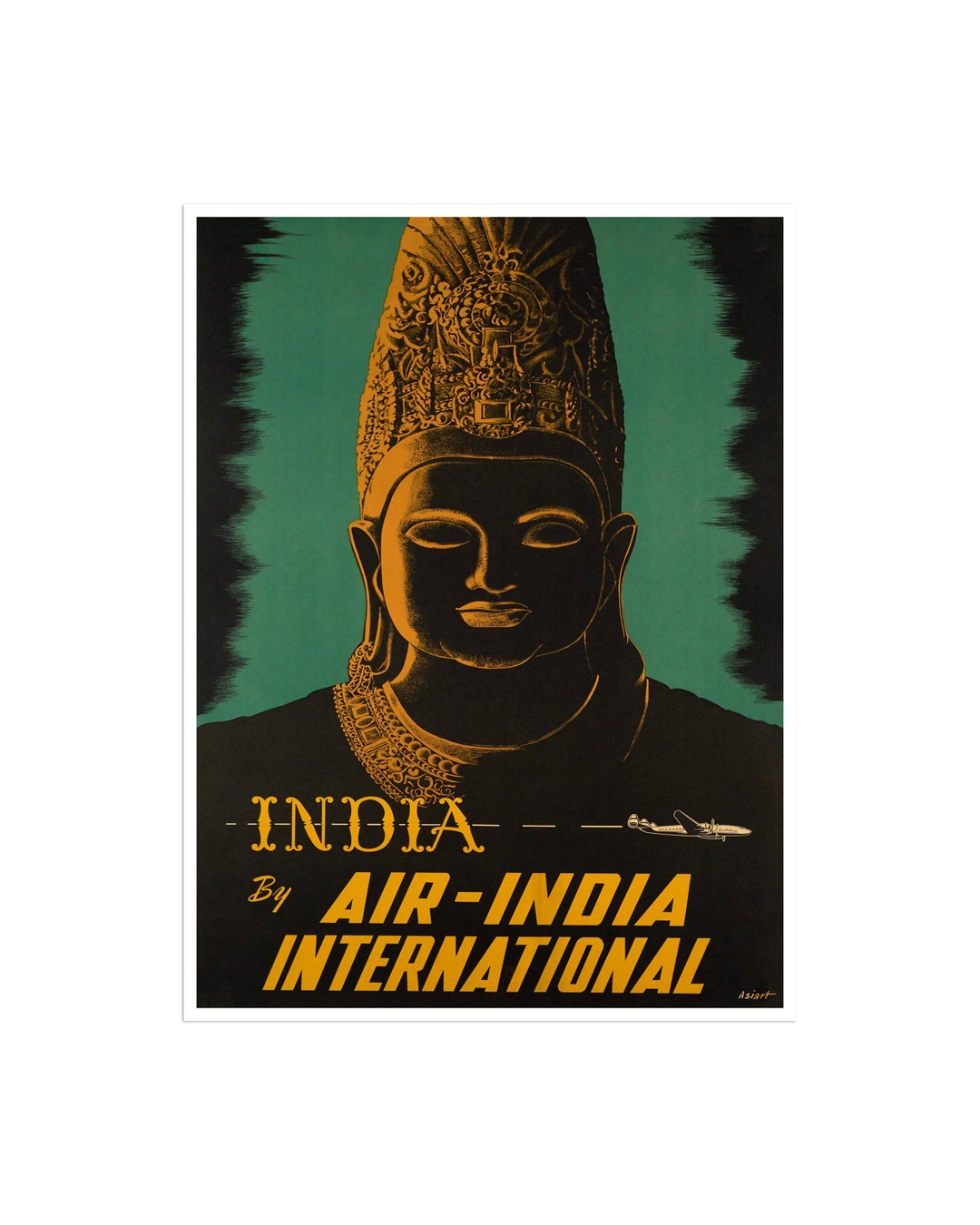 India Travel Poster Statue Wall Art Print Vintage XR2628 - Etsy