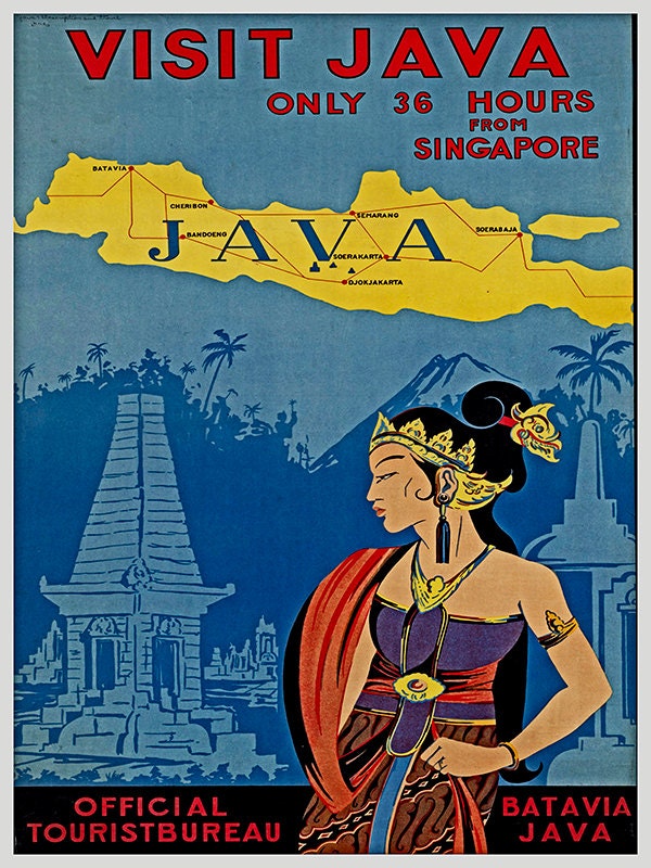 Indonesia Travel Poster Java Art Home Decor Print TR73 - Etsy
