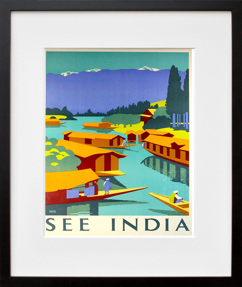 Travel Poster India Art Print Retro TR120 | Etsy