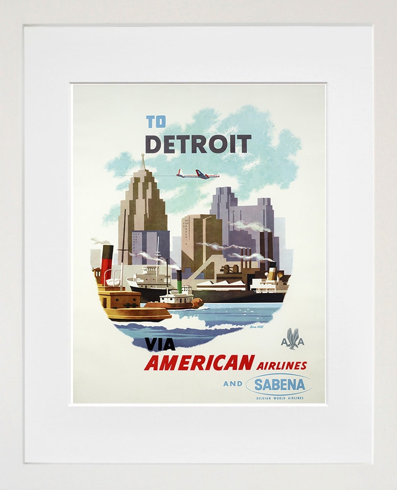 Detroit Art Travel Poster Print Michigan Home Wall Decor - Etsy