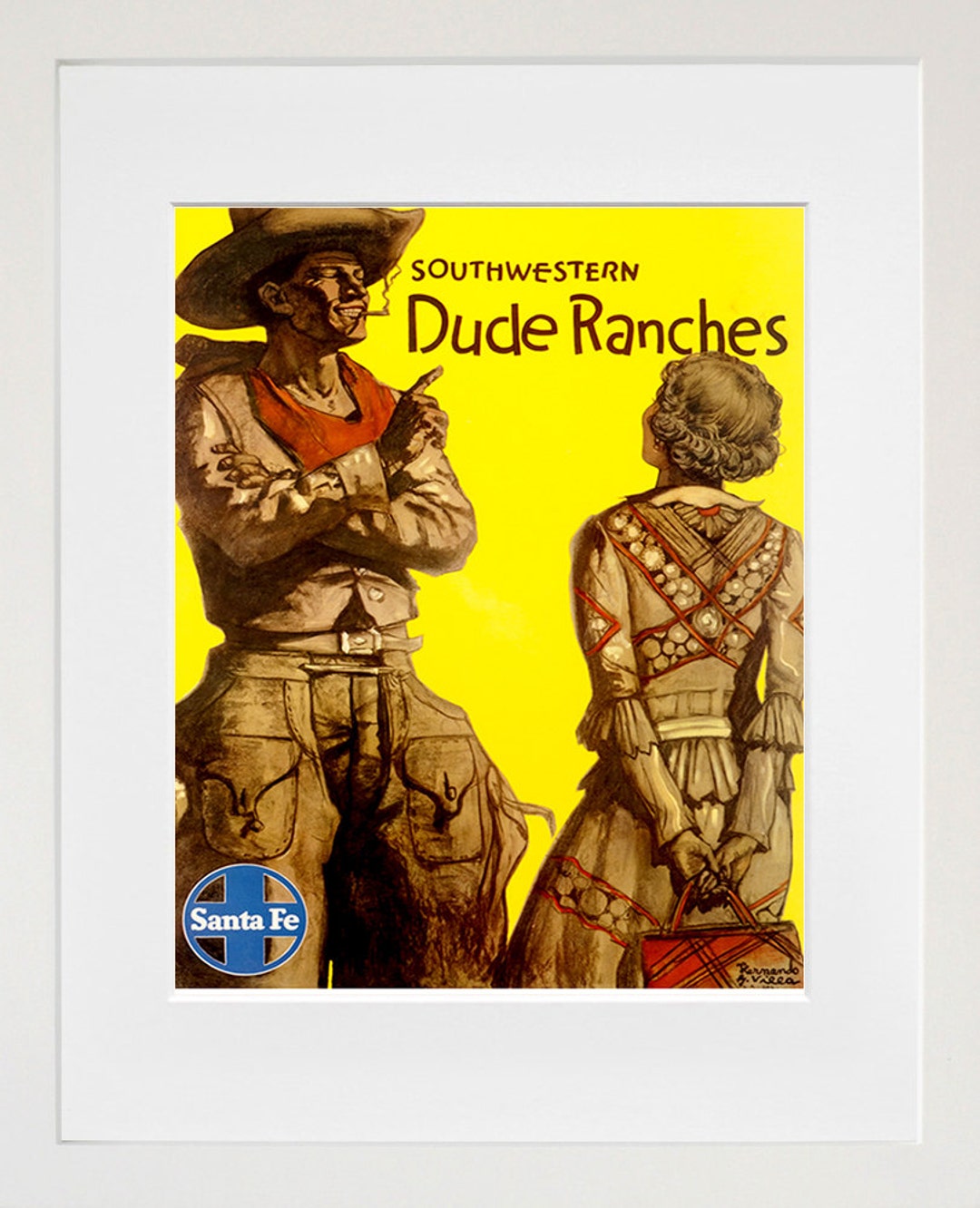 Santa Fe Travel Poster Southwestern Dude Ranches Art Print (zt180)a - Etsy