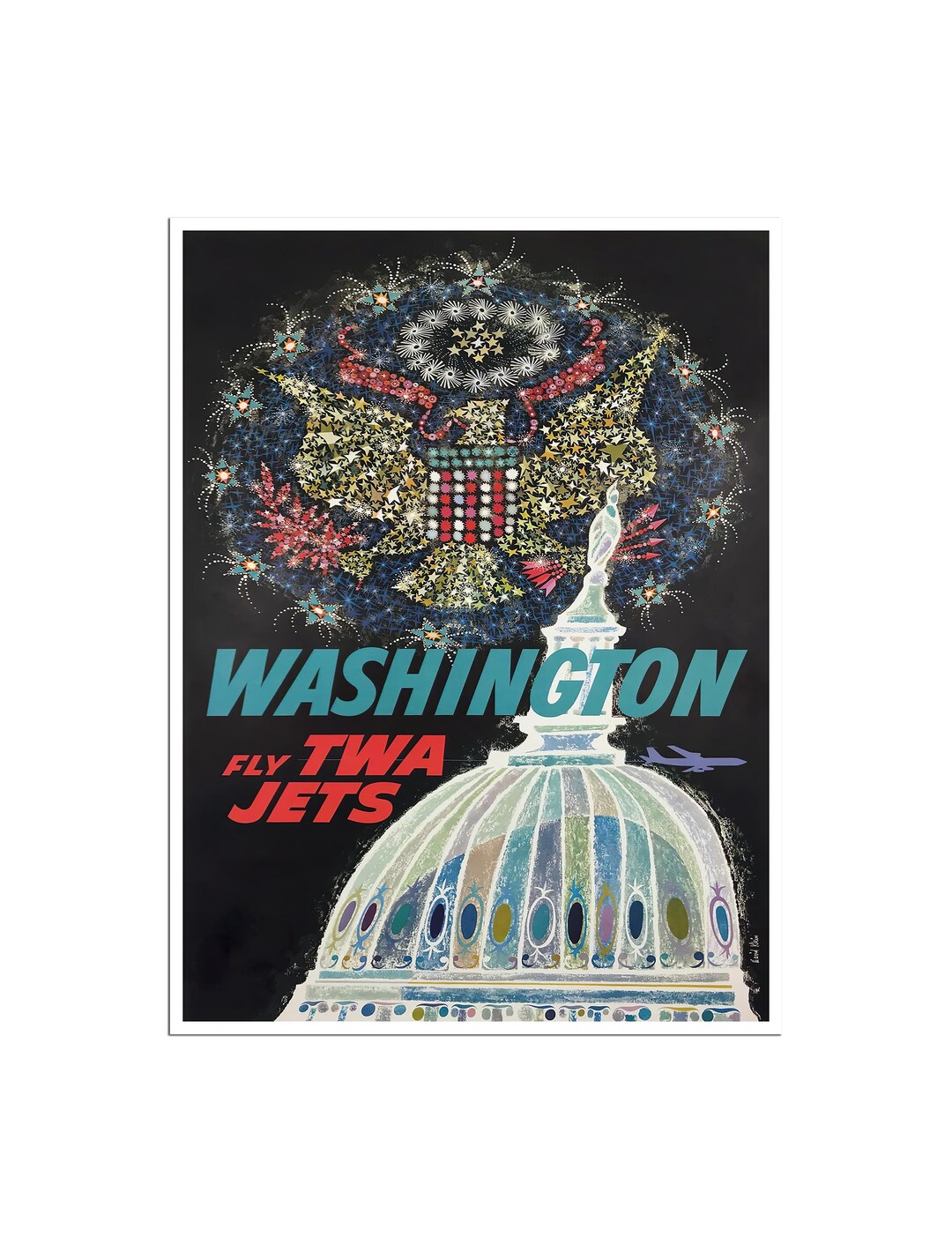 Washington D.C. Art TWA Travel Poster David Klein Print (zt679)a - Etsy
