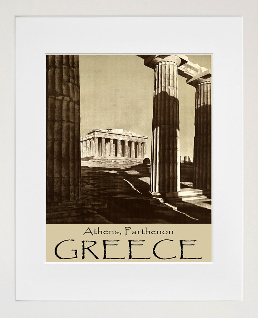 Greece Travel Poster Greek Art Print Vintage Home Decor - Etsy