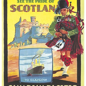 Scotland Travel Art Poster Print Scottish Home Decor (XR182) - Etsy