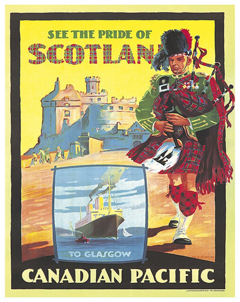 Scotland Travel Art Poster Print Scottish Home Decor (XR182) - Etsy