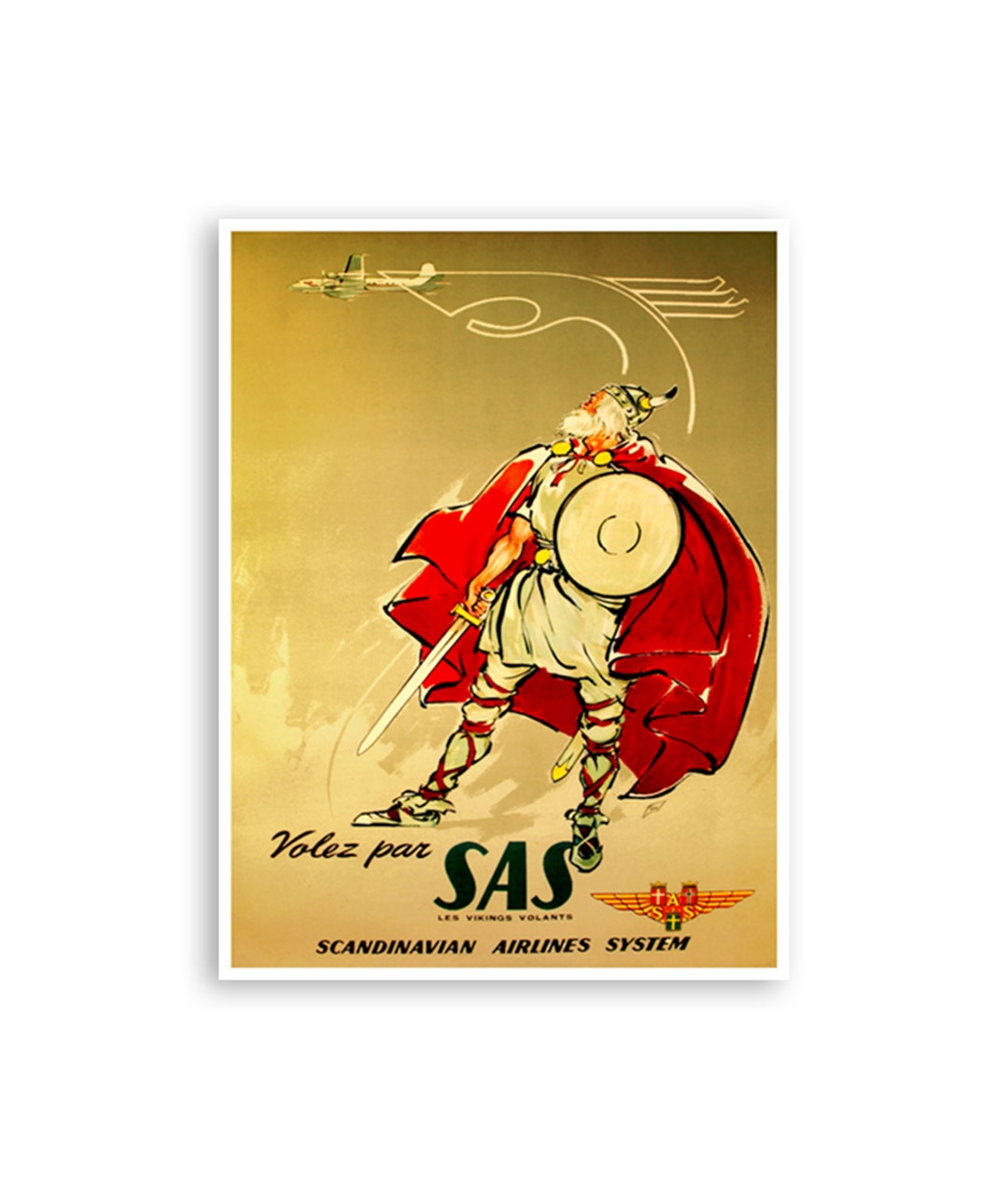 Art Scandinavian Poster Vintage Viking Travel Print Wall Decor (ZT415 ...