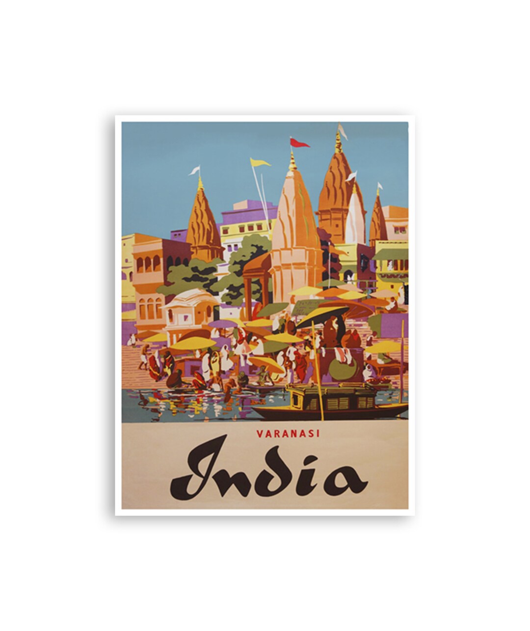 India Travel Art Varanasi Print Indian Vintage Home Decor Poster (ZT133 ...