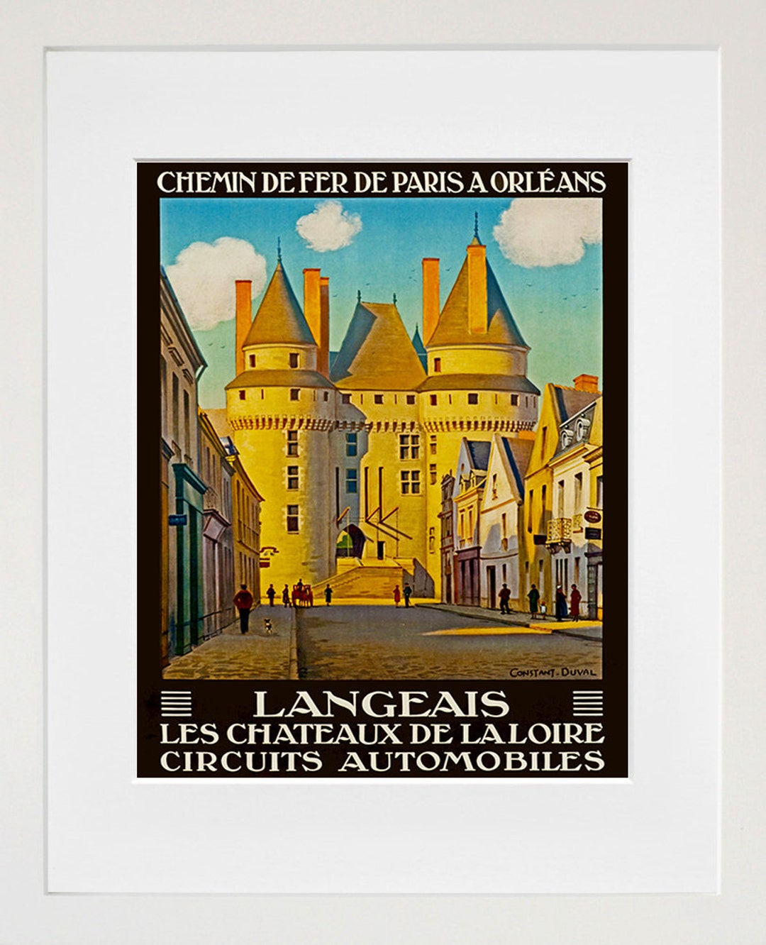 Art French Travel Poster France Langeais Vintage Print ZT168 - Etsy