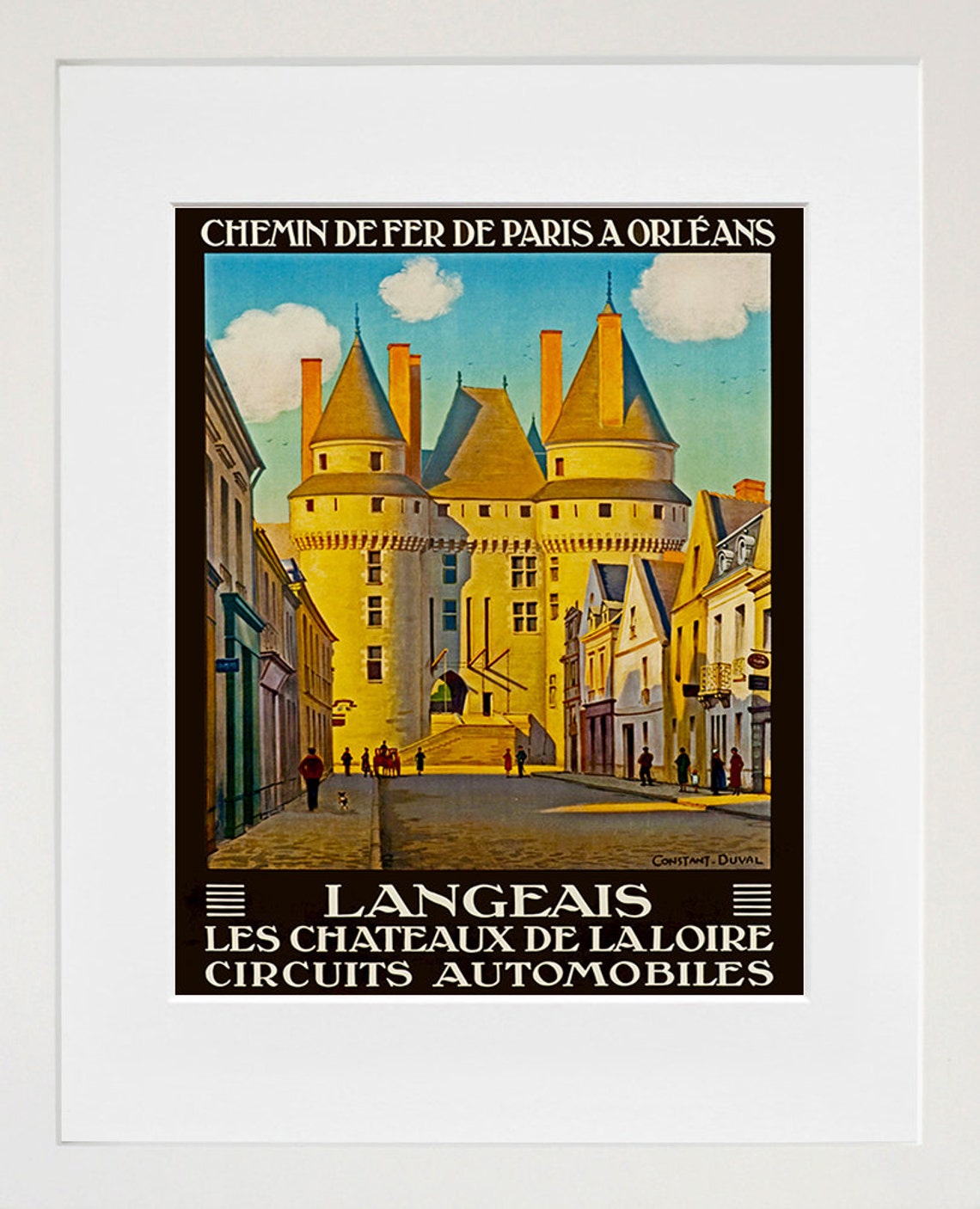 Art French Travel Poster France Langeais Vintage Print ZT168 - Etsy