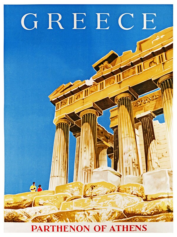 Greek Travel Poster Greece Art Print Vintage Home Decor - Etsy