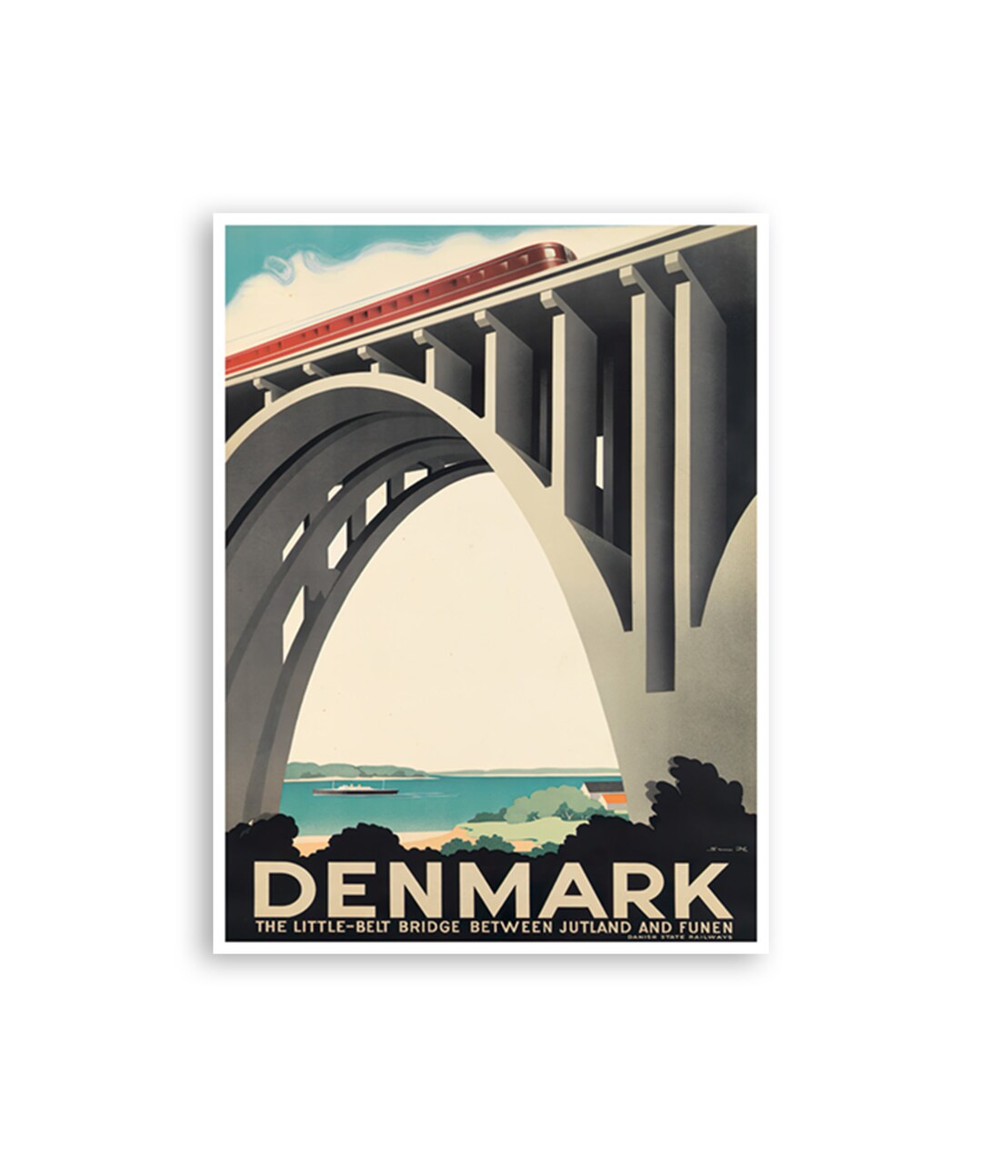 Denmark Vintage Art Danish Print Travel Poster (XR4055) - Etsy