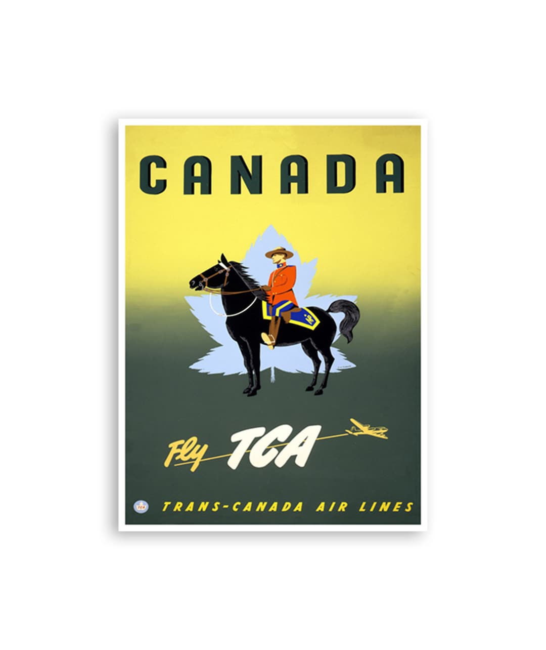 Canada Travel Poster Mountie Art Canadian Print TCA Airlines (xr3648)a ...