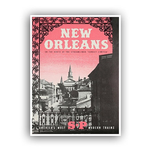 New Orleans Art Vintage Travel Poster Wall Print Home Decor - Etsy