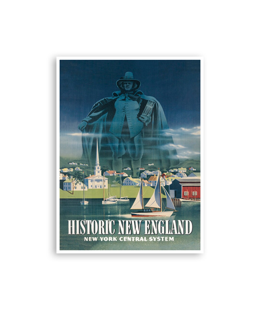 New England Travel Poster Vintage Art Print (XR2915) - Etsy