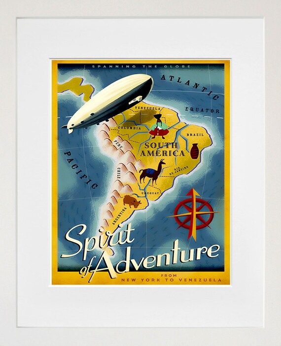 South America Venezuela Vintage Travel Poster Wall Art Print - Etsy