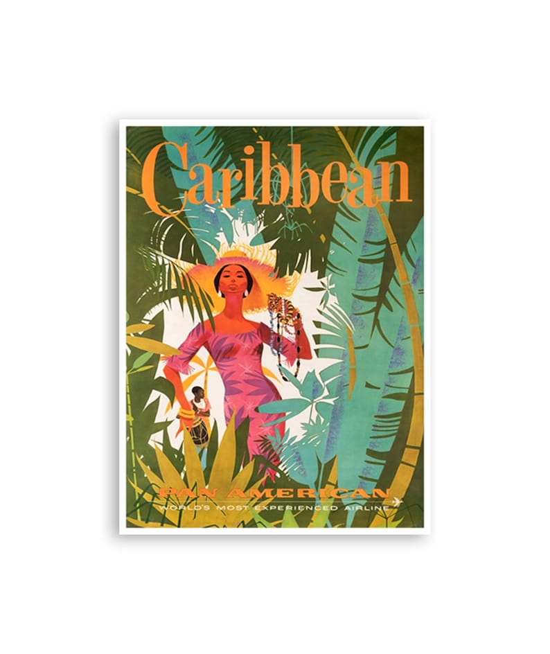 Caribbean Travel Poster Wall Art Print ZT304 - Etsy