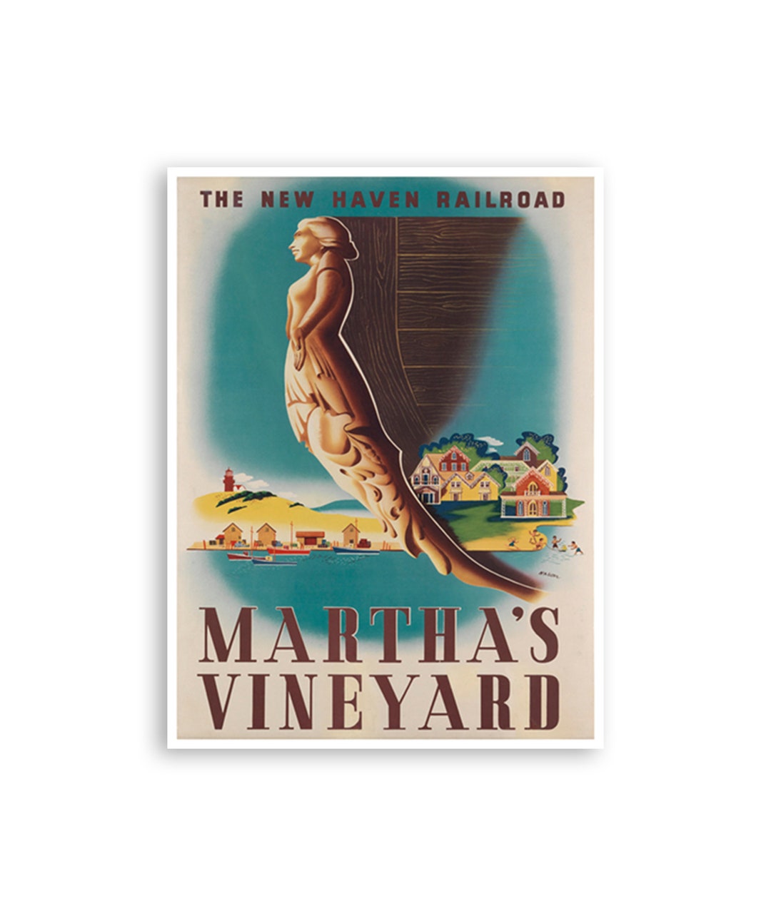 Martha's Vineyard Art Ben Nason Print Massachusetts Travel Poster ...