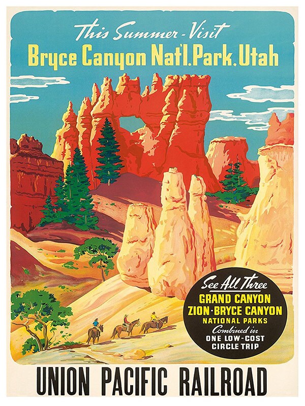 Bryce Canyon Art Print National Park Travel Poster TR105 | Etsy