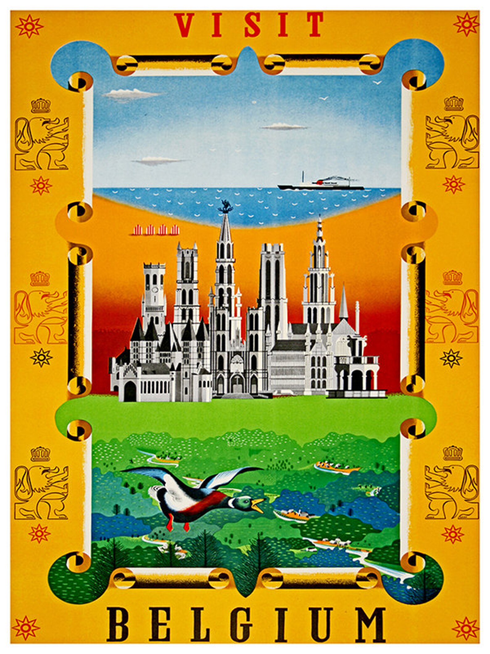 Art Belgium Poster Travel Print Vintage Home Decor ZT108 - Etsy