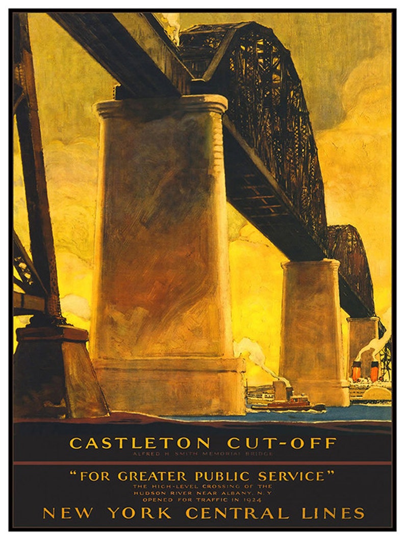 Bridge Art Print New York Travel Poster TR97 - Etsy