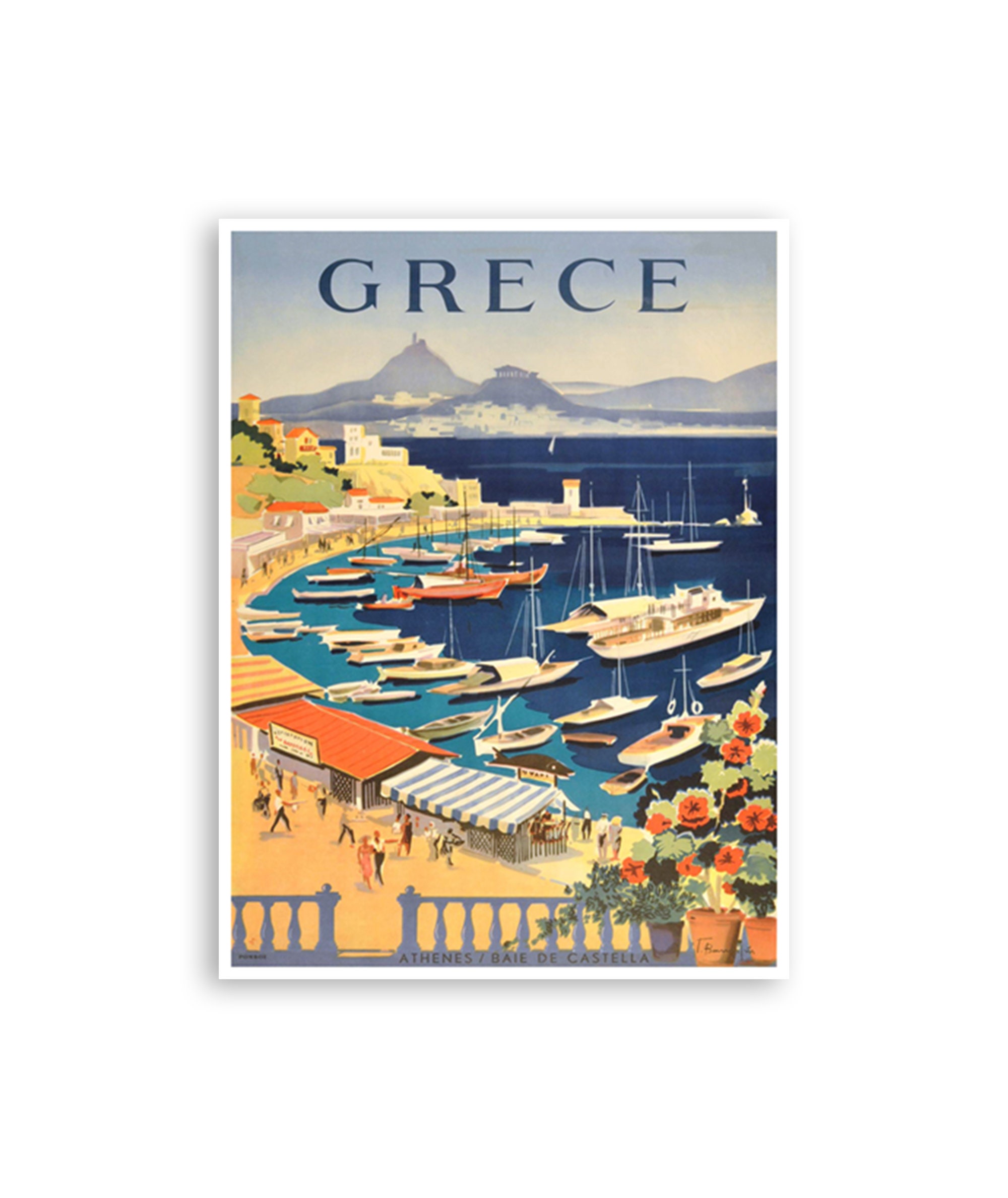 Athens Greece Art Vintage Travel Poster Print Home Wall Greek - Etsy ...