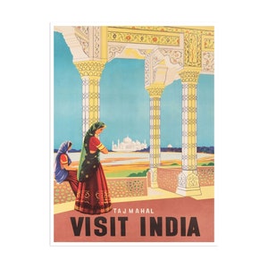 Taj Mahal Painting India Travel Poster Indian Art Print (xr1901)a - Etsy