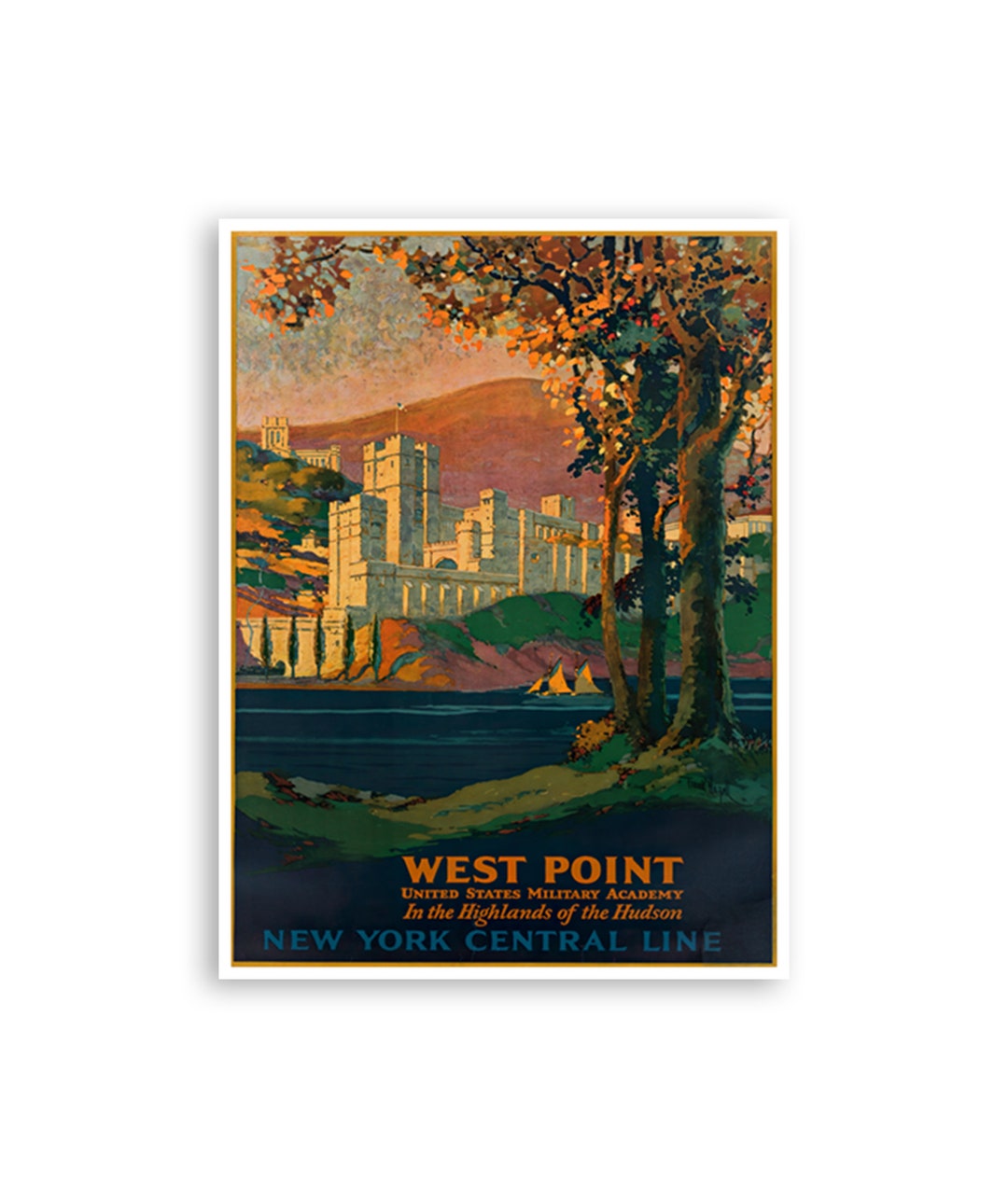 West Point Art Military Academy Print New York Travel Poster (xr4266)a ...