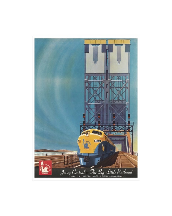 Train Poster Travel Art Railroad Wall Art Print XR1717 | Etsy