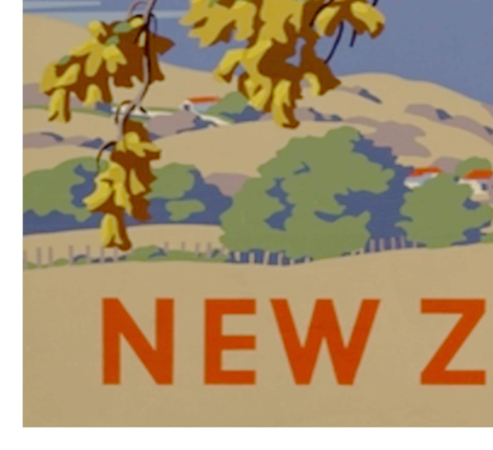 New Zealand Art NZ Travel Poster Kowhai in Blossom Print (xr88)a - Etsy
