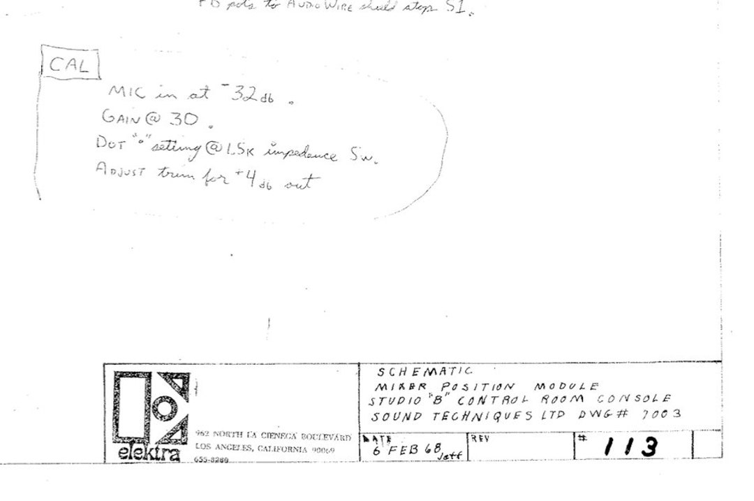 1968 Sound Techniques A-range Recording Console Module Wiring Schematic ...