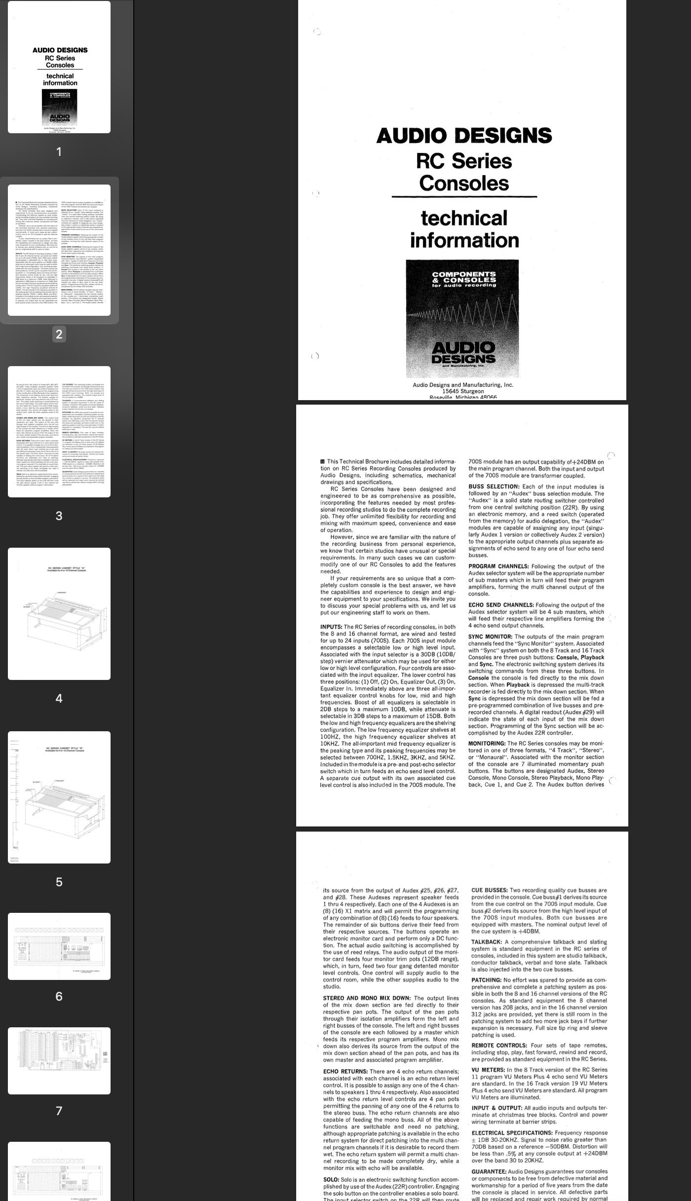 1960s & 1970s ADM Recording Console Documentation 700 Series Preamp ...