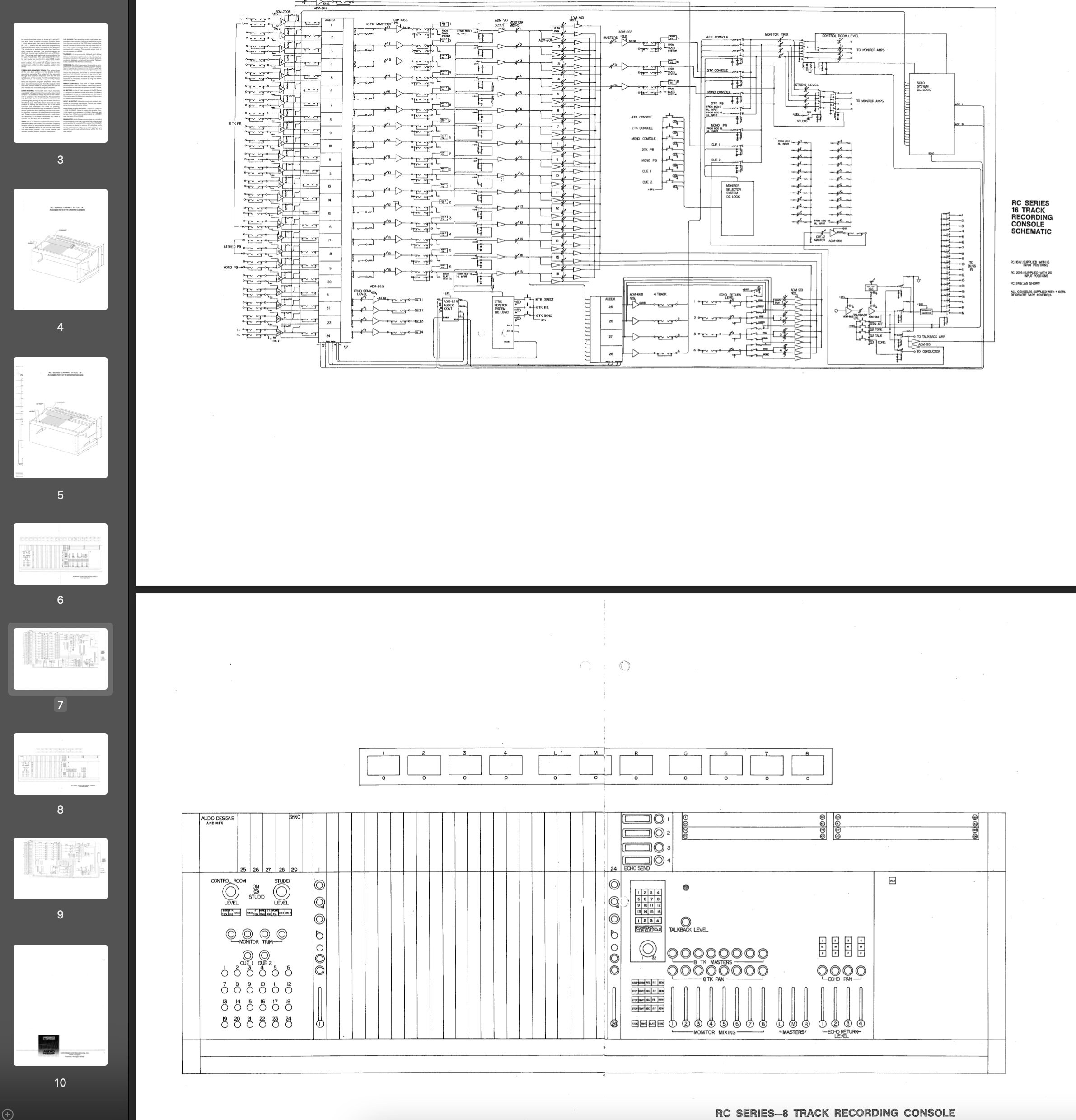 1960s & 1970s ADM Recording Console Documentation 700 Series Preamp ...