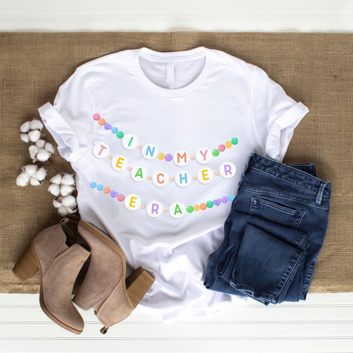 In My Teacher Era Friendship Bracelet SVG, Rainbow Teacher Era, Back to ...