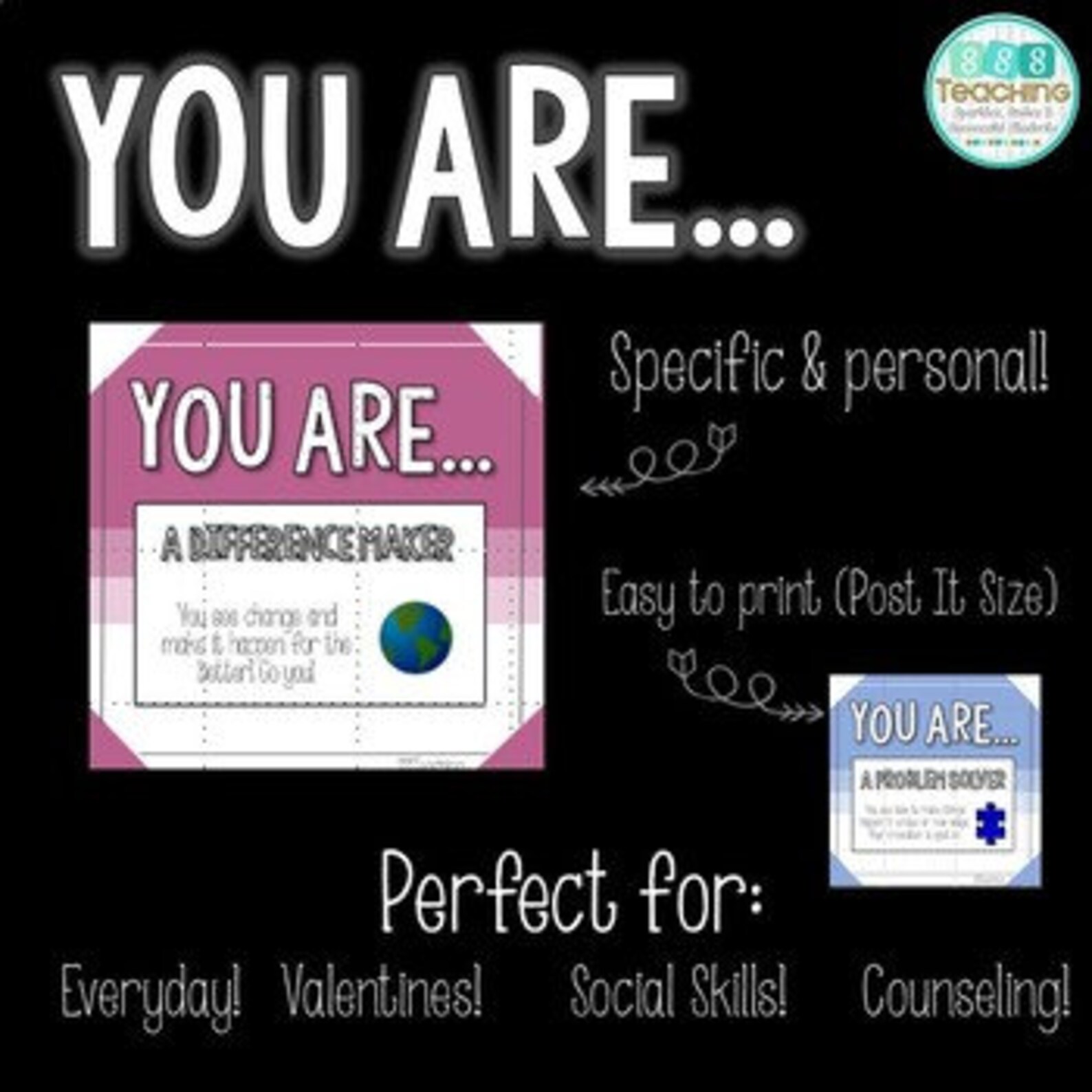 Spread Love With 24 Compliment Positive Notes for Classroom Community ...