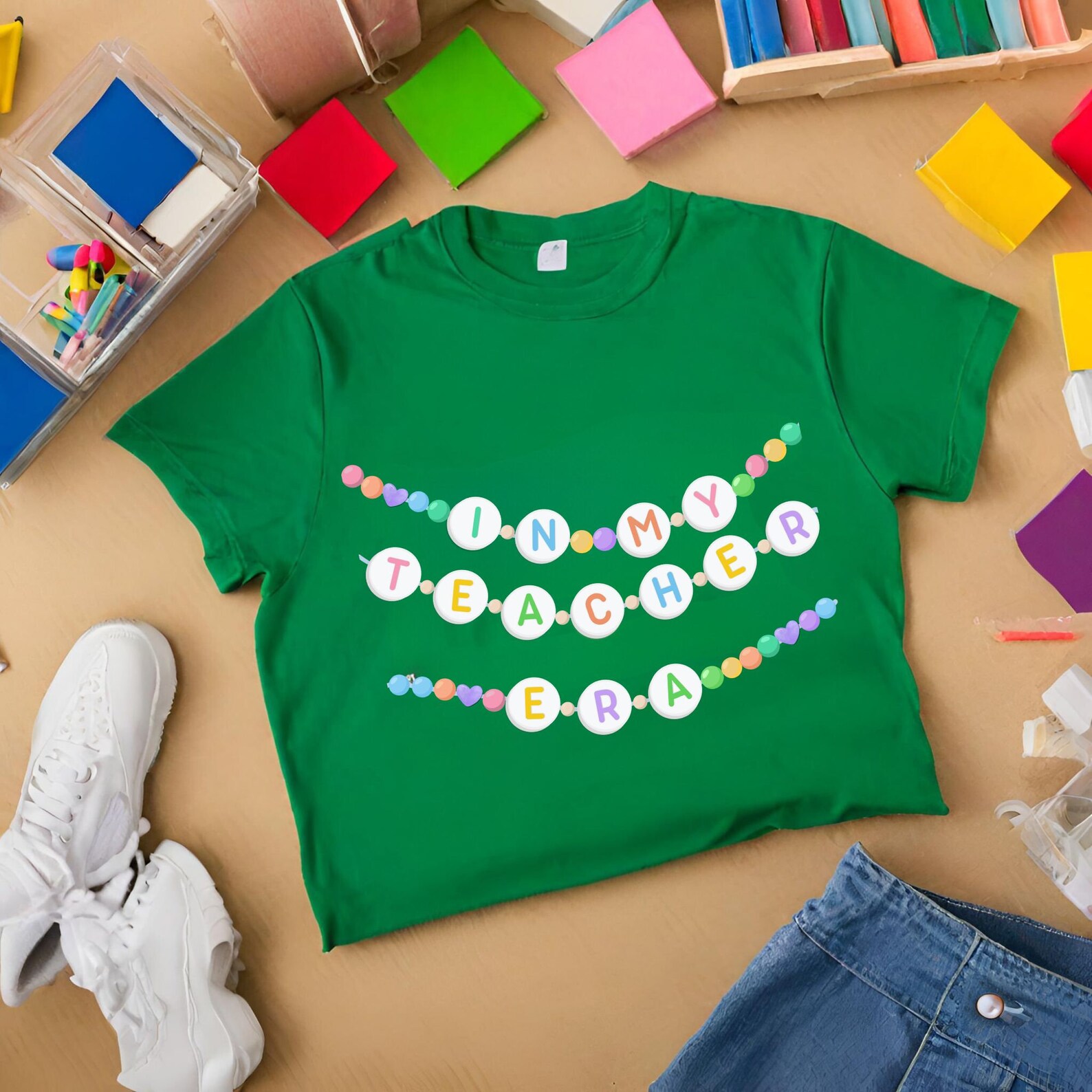 In My Teacher Era Friendship Bracelet SVG, Rainbow Teacher Era, Back to ...