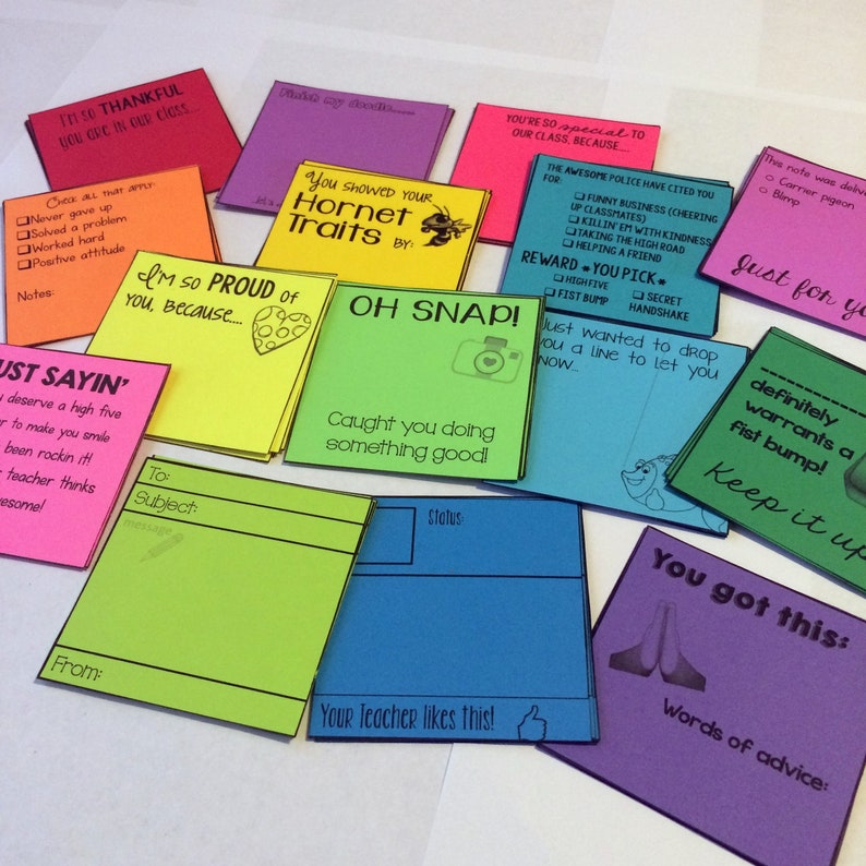 15 Positive Note Templates for Teachers Homeschool Moms and - Etsy