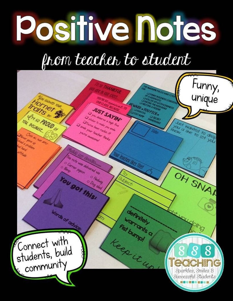 15 Positive Note Templates for Teachers Homeschool Moms and - Etsy