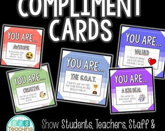 Spread Love With 24 Compliment Positive Notes for Classroom Community ...