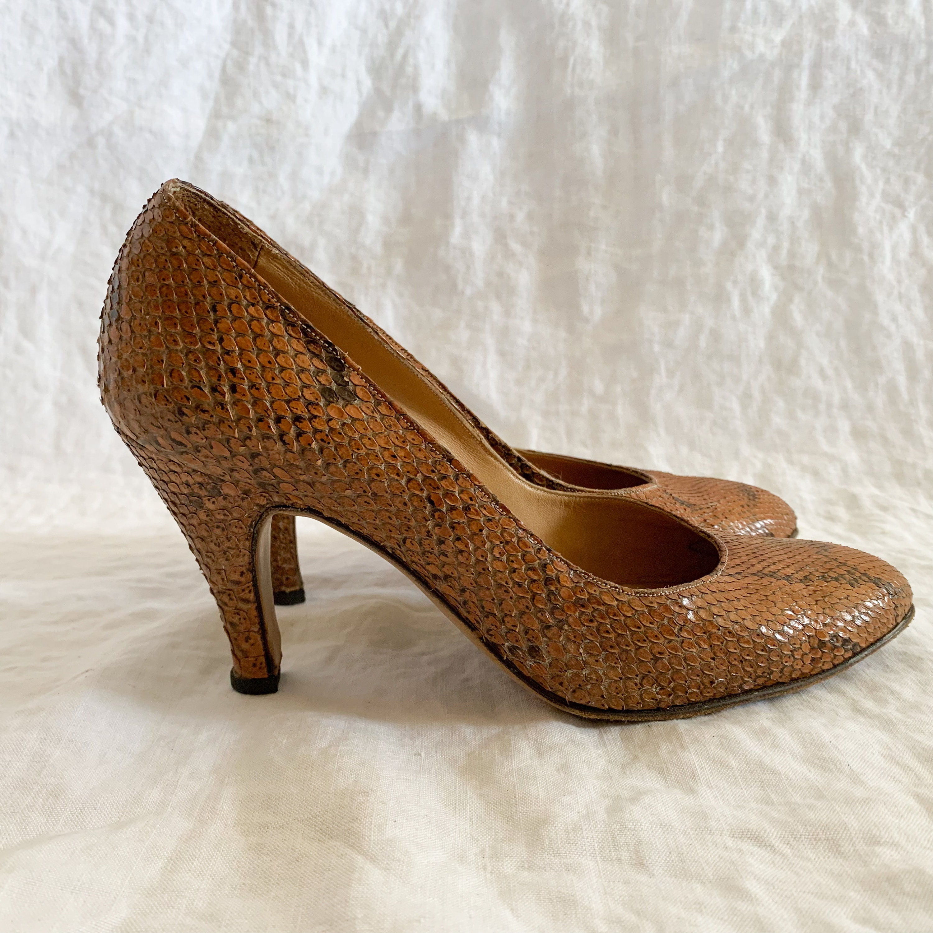 Vintage 70s/80s Snakeskin Heels/pumps - Etsy