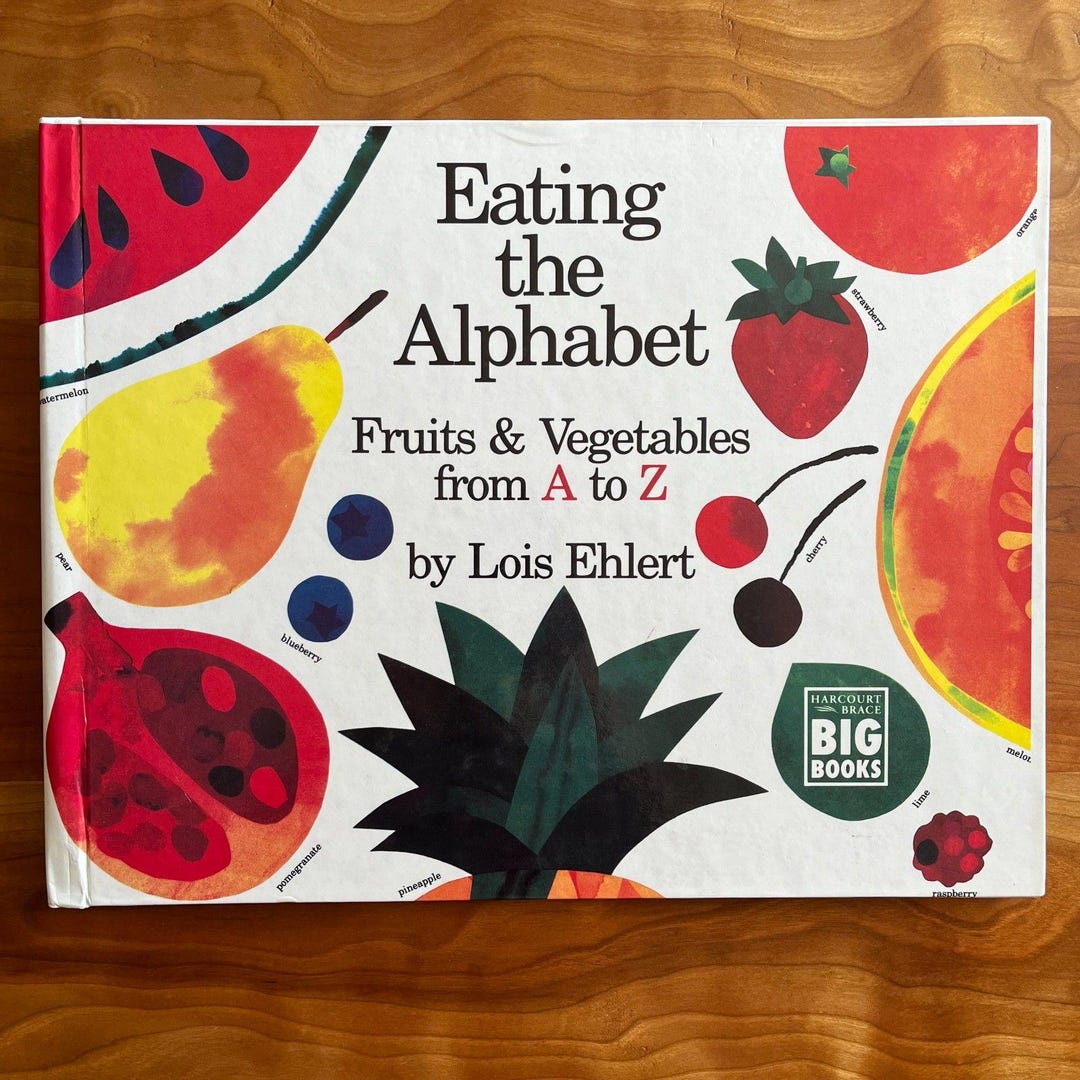 Vintage 80s Eating the Alphabet by Lois Ehlert (big Book) - Etsy