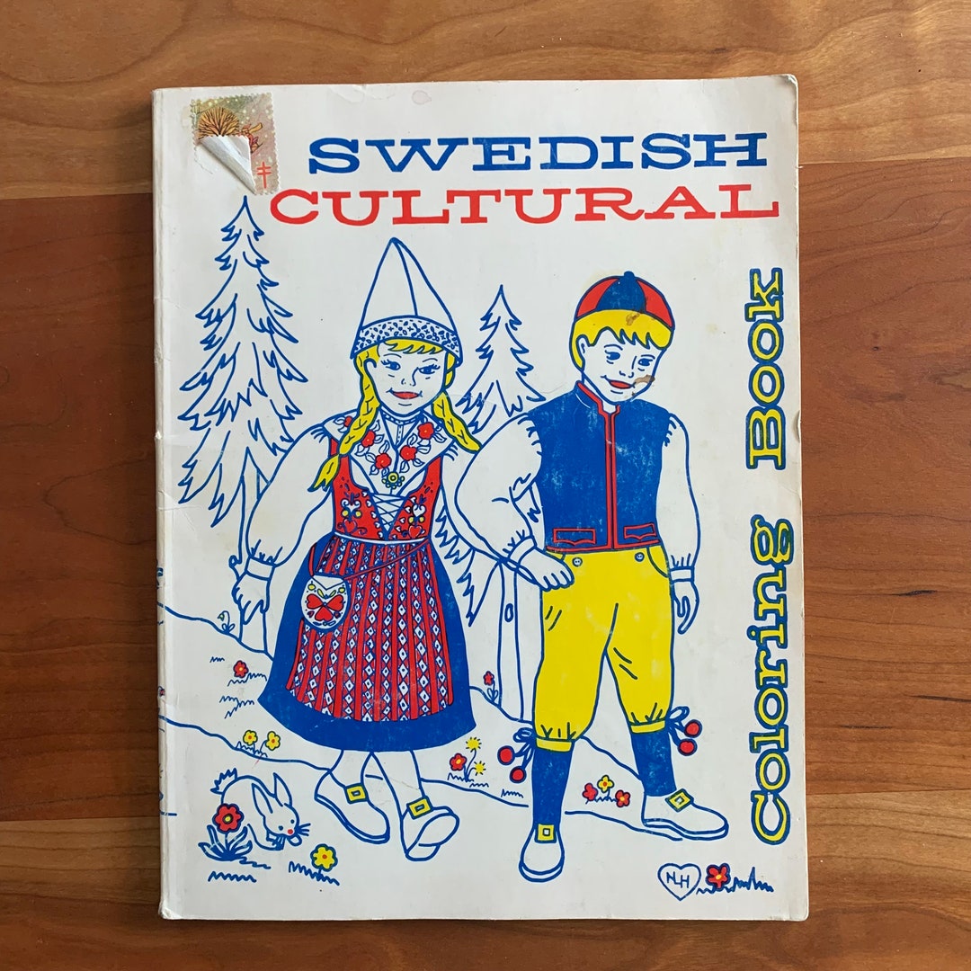 Vintage 70s Swedish Cultural Coloring Book - Etsy