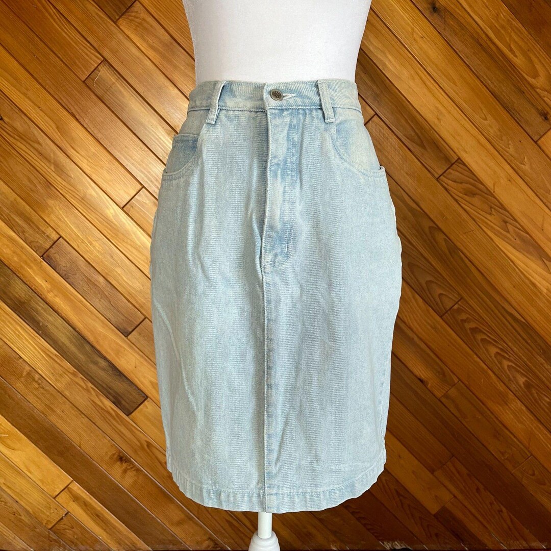 Vintage 80s/90s Bill Blass Denim Mini Skirt - Etsy