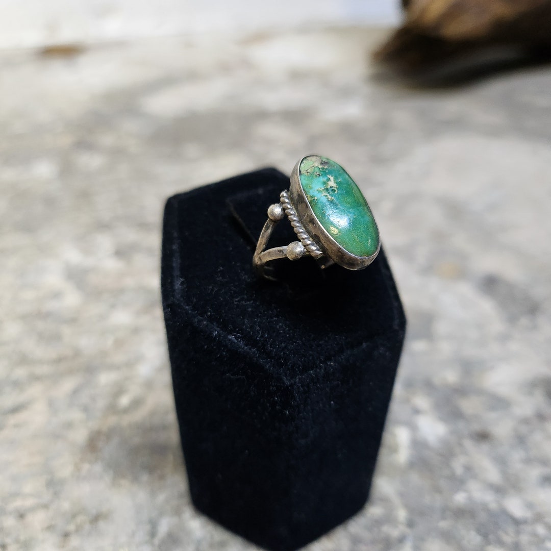 Vintage Navajo Green Turquoise Ring Size 4.5 - Etsy