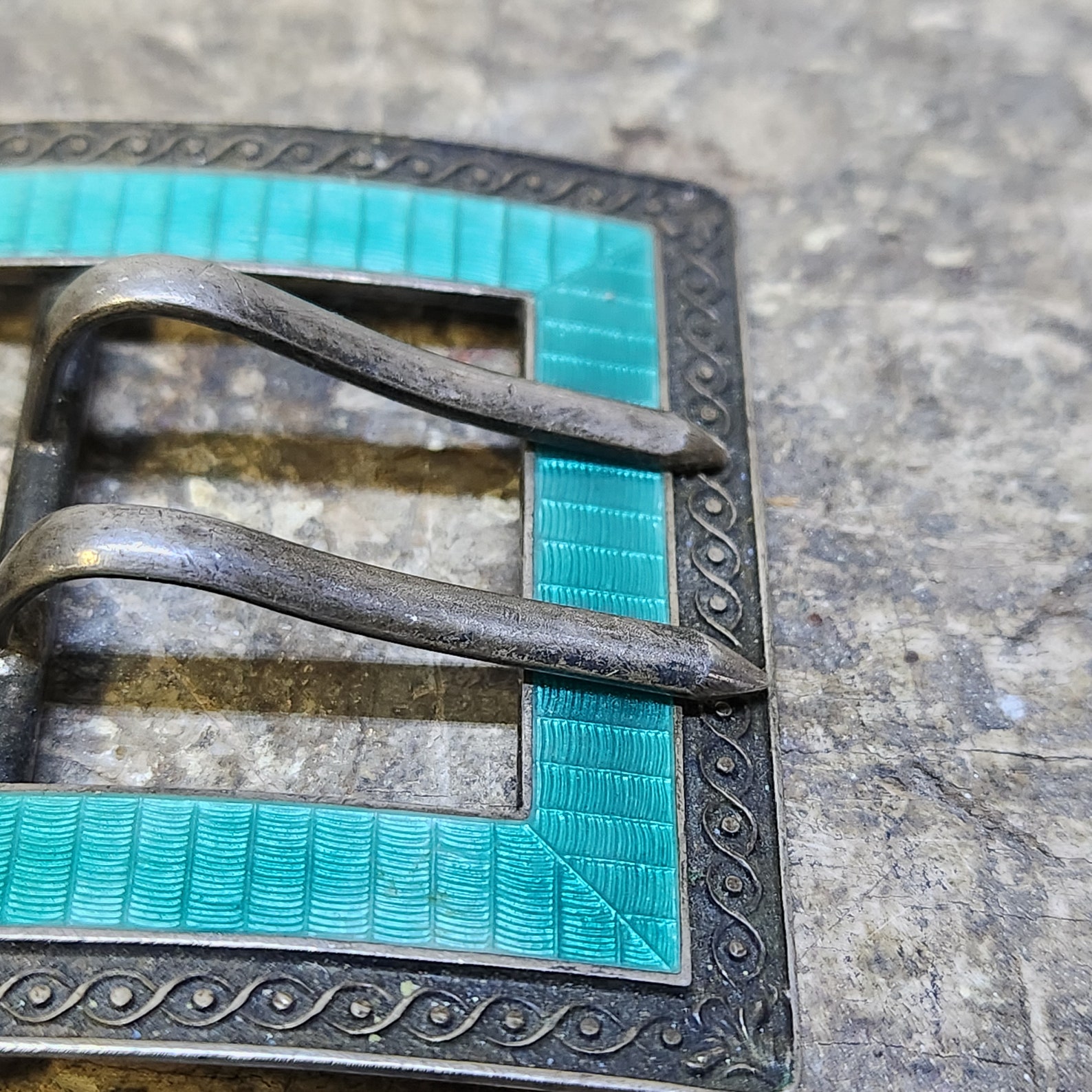 Antique Guilloche Enameled Sterling Silver Belt Buckle - Etsy