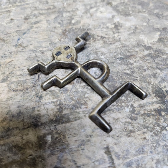 Large Navajo Sandcast Figure Pin Vintage Sterling Sil… - Gem