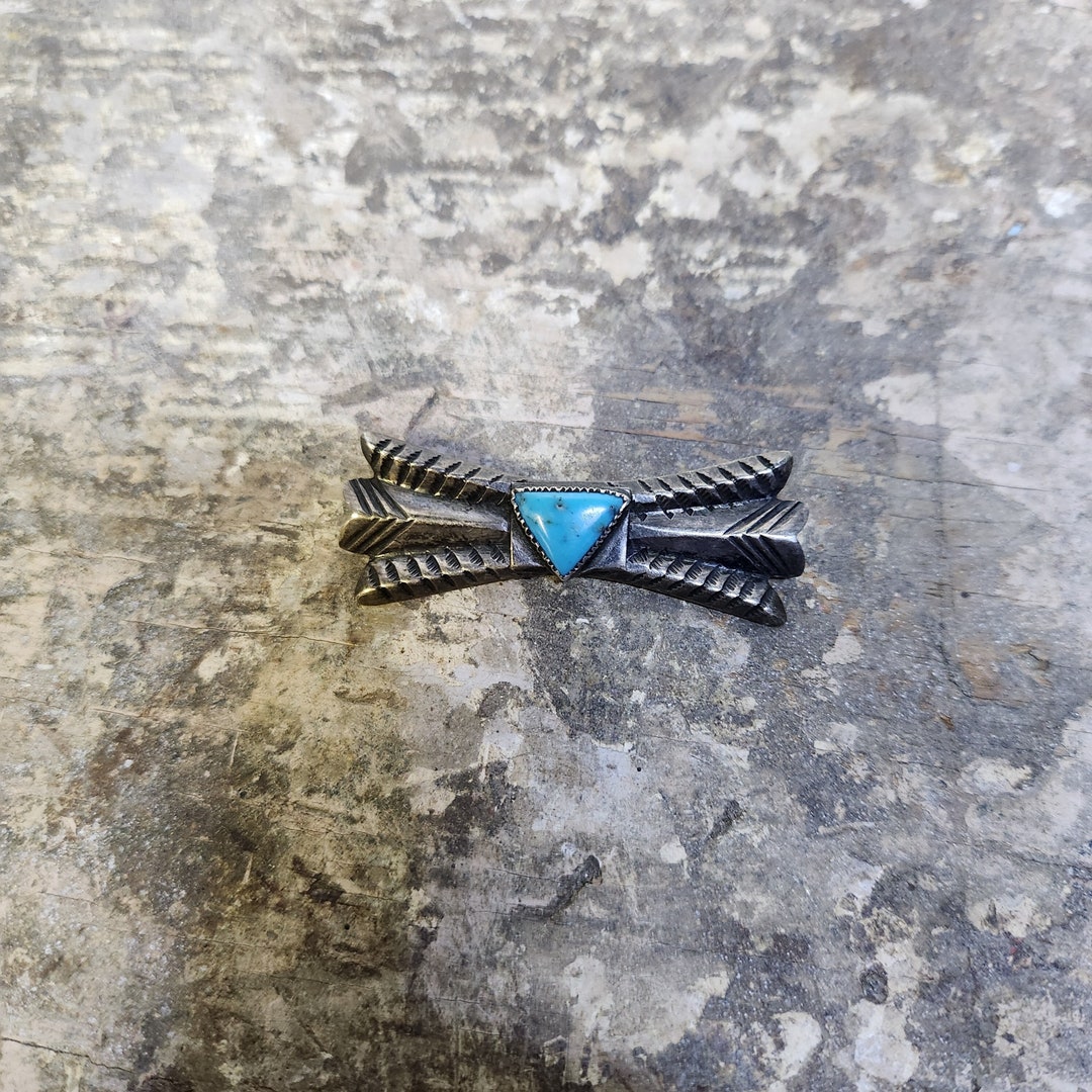 1940s Navajo Triangular Turquoise Brooch Vintage - Etsy